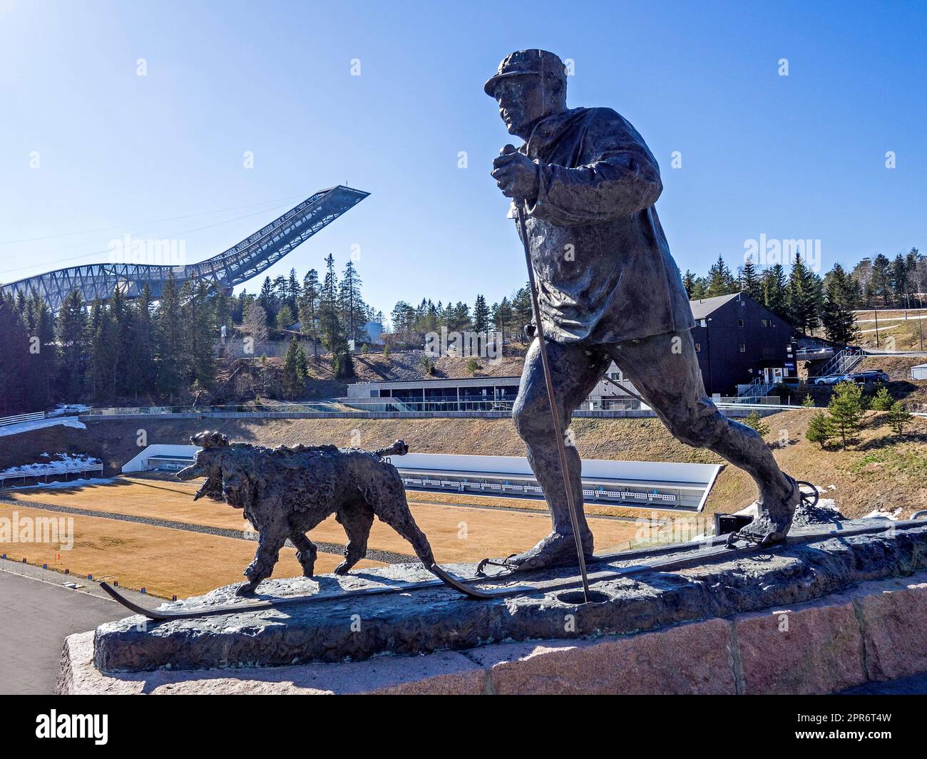 Norway, Oslo / Holmenkolmen - Sculpture of Olav V at the ...