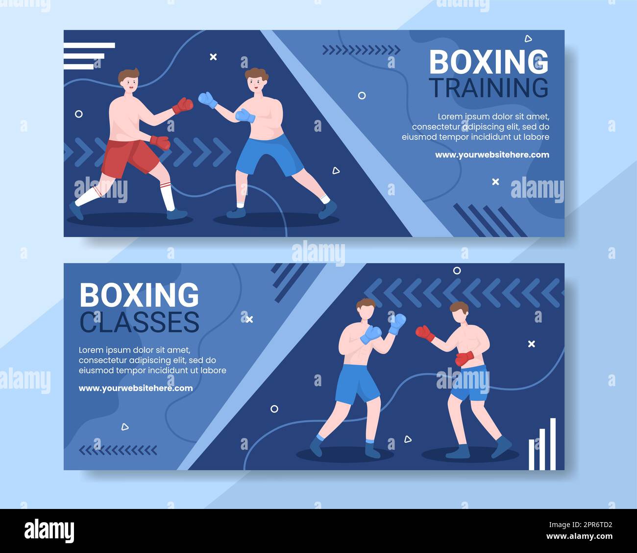 Professional Boxing Banner Template Cartoon Background Vector ...