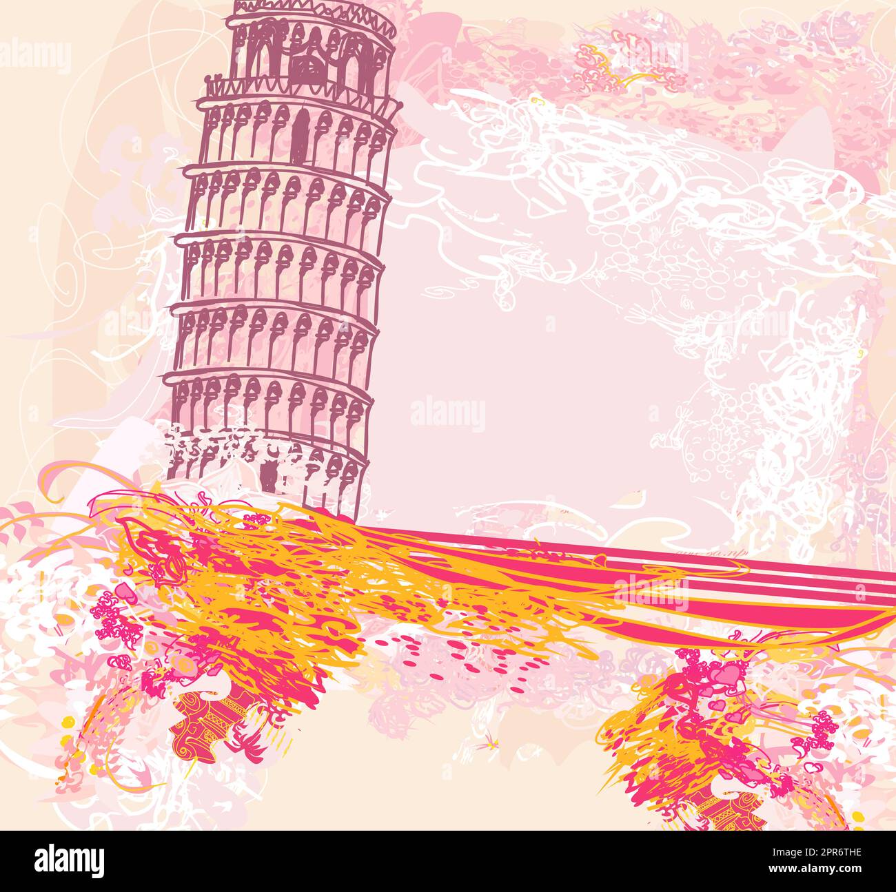 vector pisa tower grunge background Stock Photo - Alamy