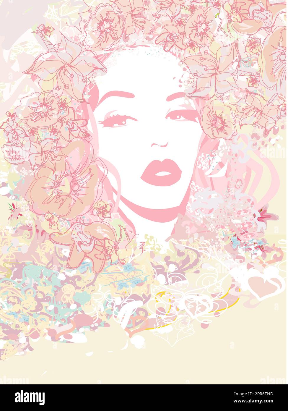 Abstract Beautiful Woman poster Stock Photo - Alamy