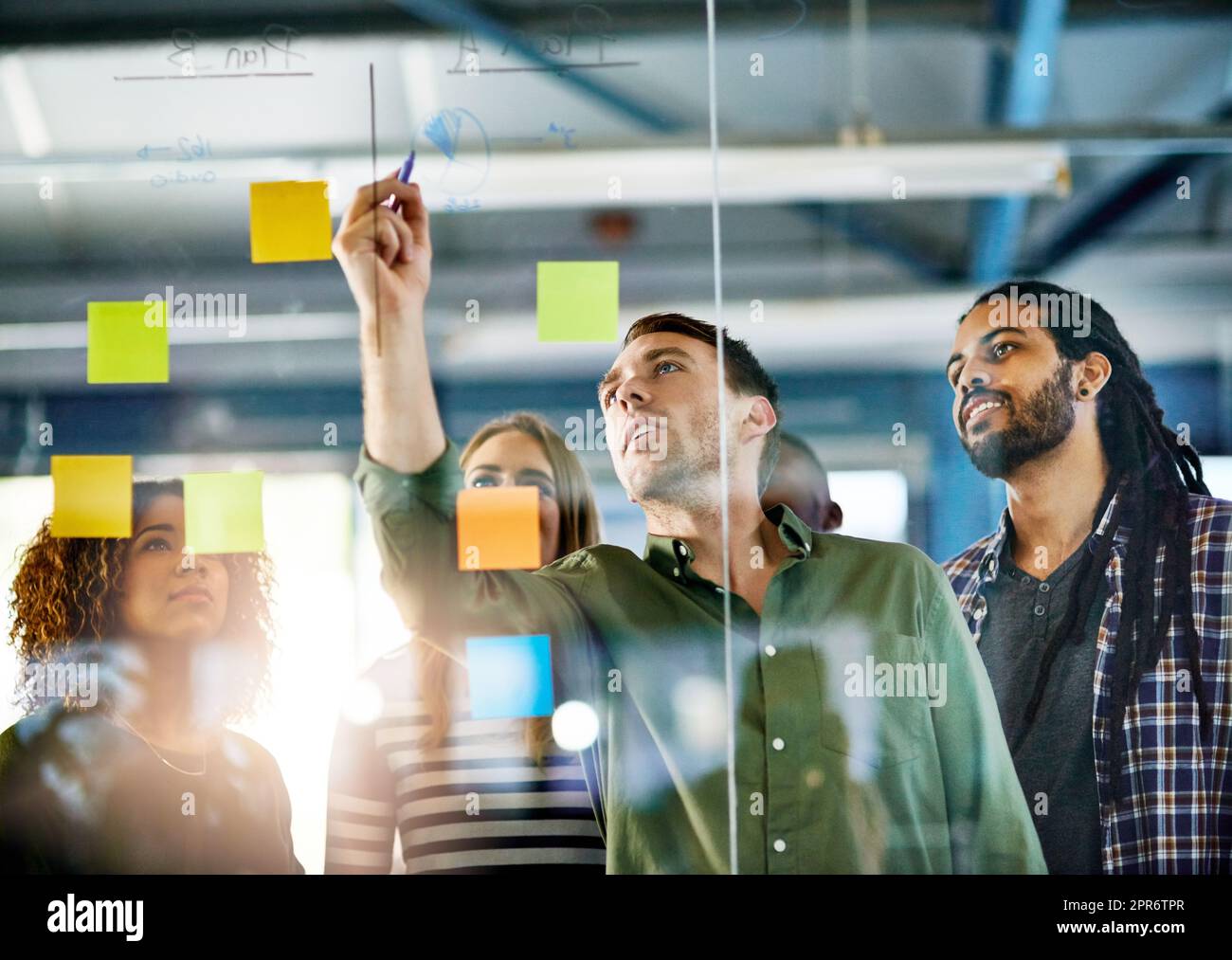 New ideas for a new business. Shot of colleagues having a brainstorming ...