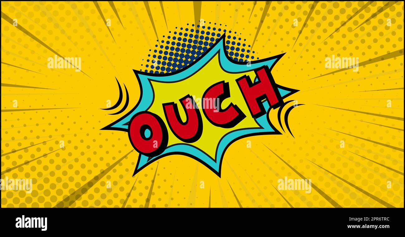Comic lettering OUCH on white background - Vector illustration Stock ...