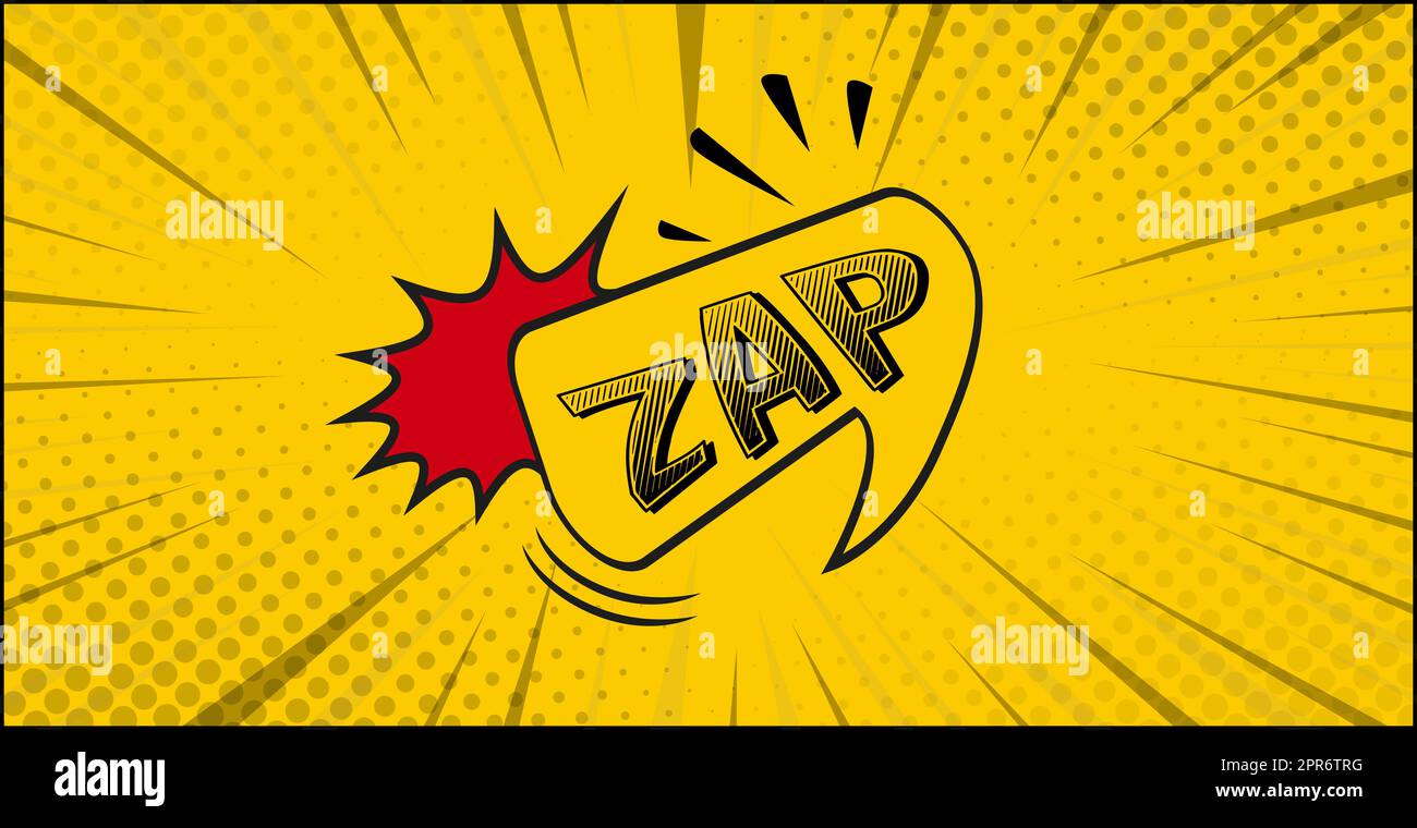 Comic lettering ZAP on white background - Vector illustration Stock ...