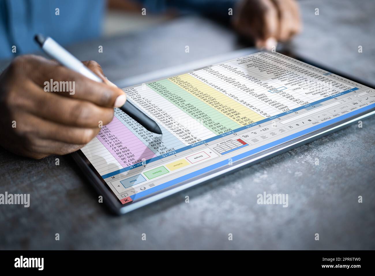 Spreadsheet On Computer Screen Stock Photo - Alamy