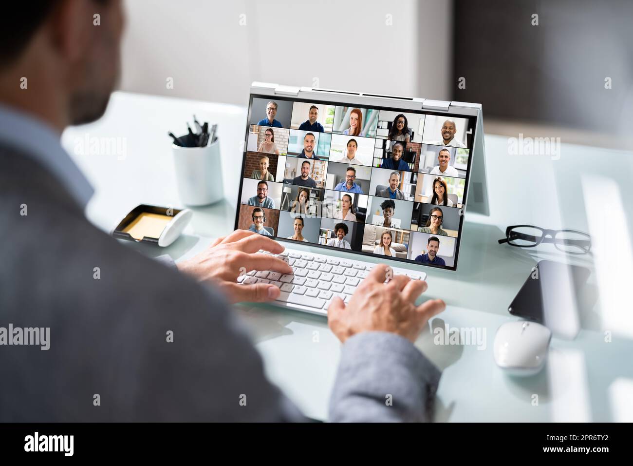 Online Video Conference Webinar Call Stock Photo - Alamy