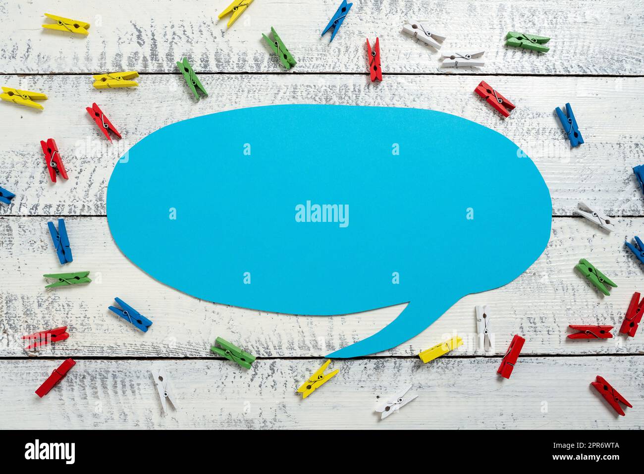 Colorful Pegs Placed Around Speech Bubble With Important Information ...