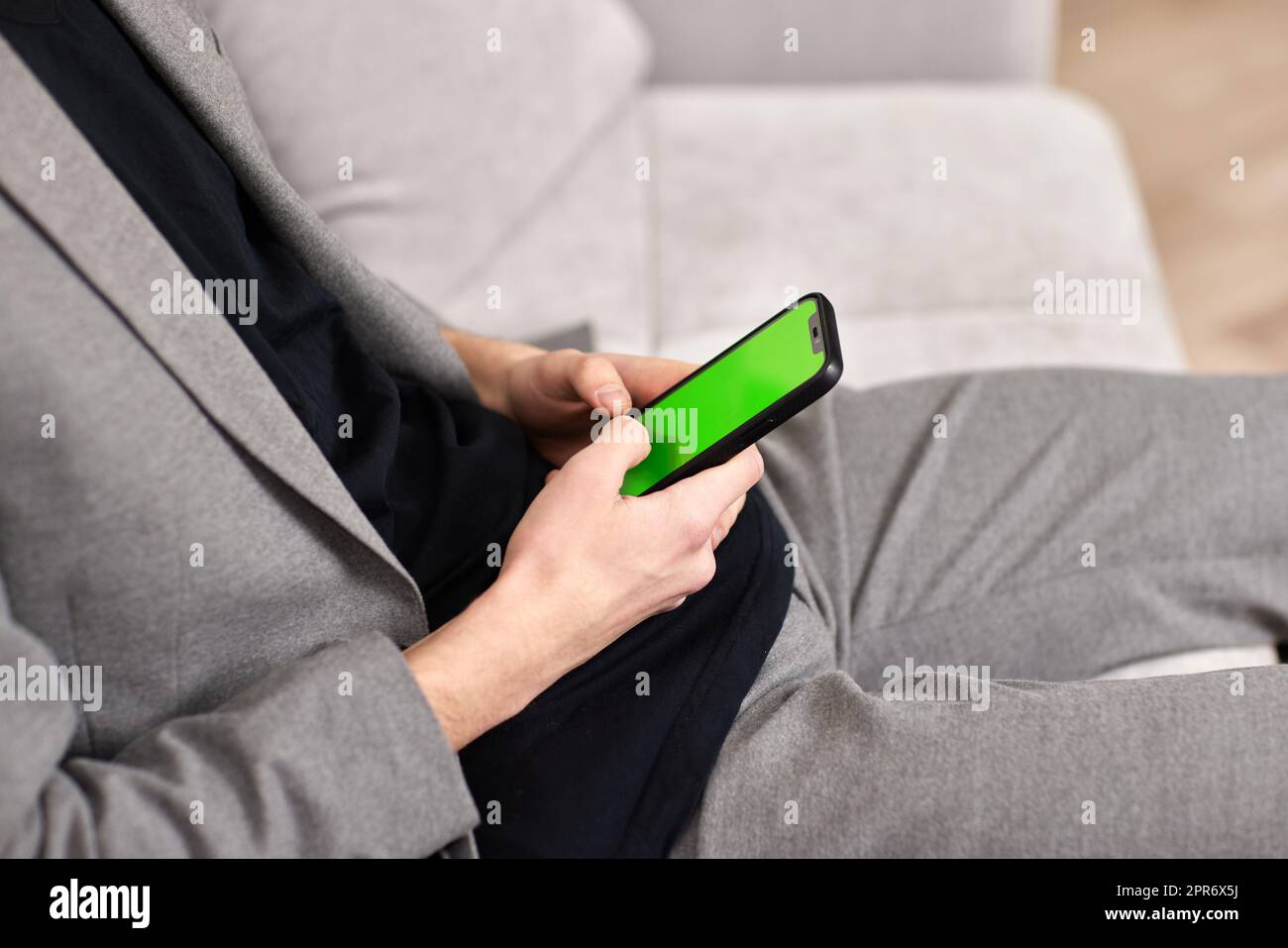 Male hands using white hi-res stock photography and images - Alamy