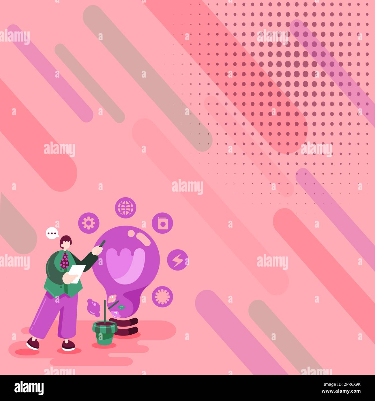 Teacher Presenting New Ideas On Students. Researcher Drawing Showing ...