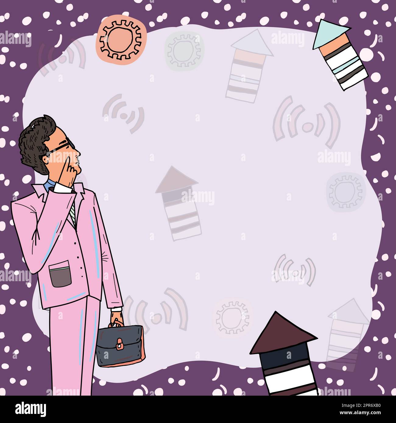 Professor In Suit Presenting Important Messages. Teacher With Glasses ...