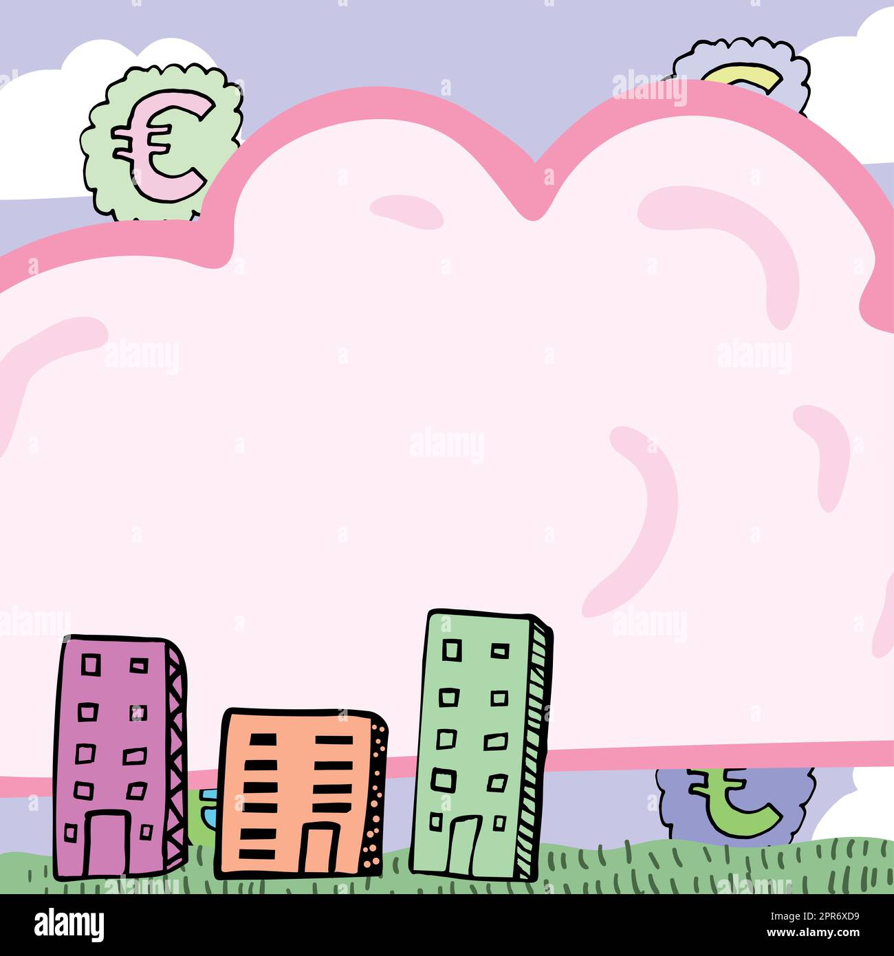 Buildings In Animated Clouds Backgrounds