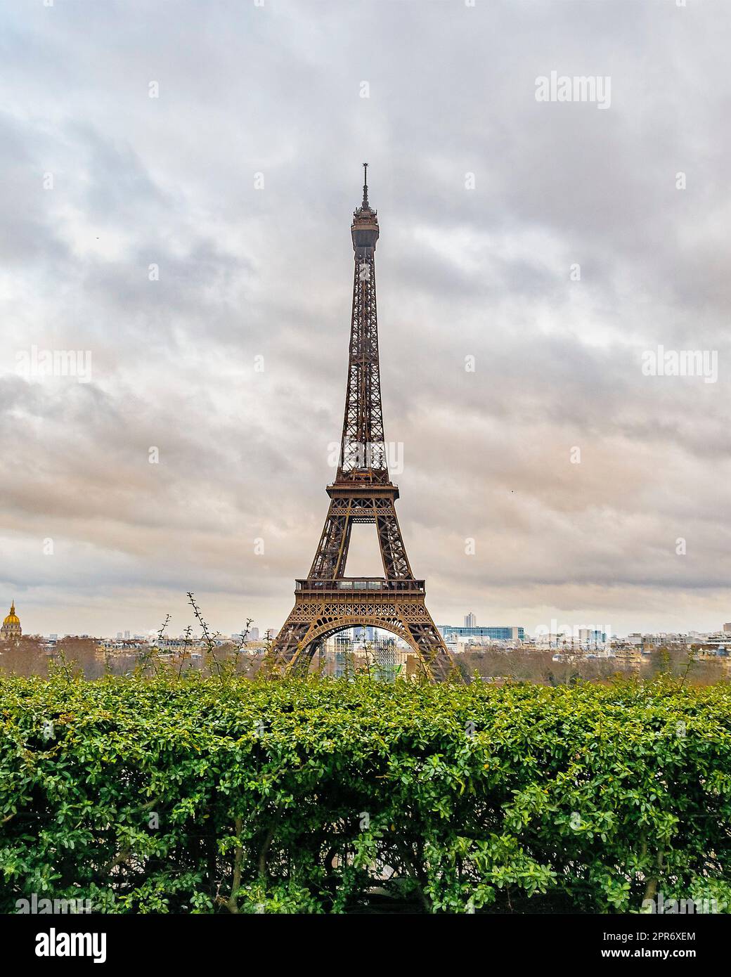 Eiffel tower view from trocadero esplanade viewpoint, paris, france ...