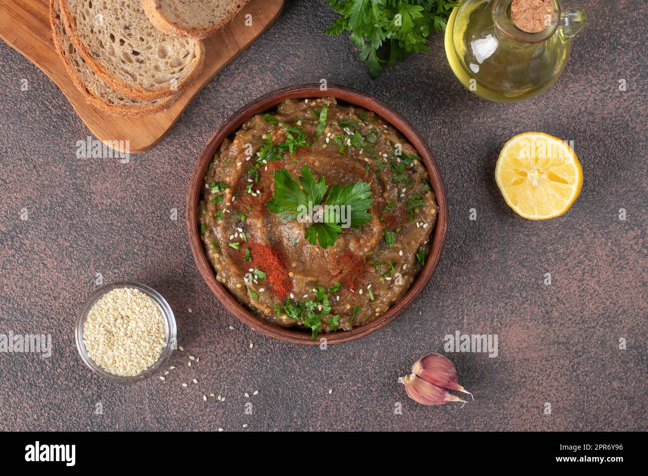 Baba ganoush Levantine cuisine appetizer from baked eggplant with ...