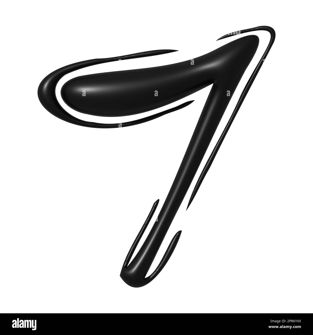 Black unique calligraphic numeral SEVEN 7 Stock Photo - Alamy