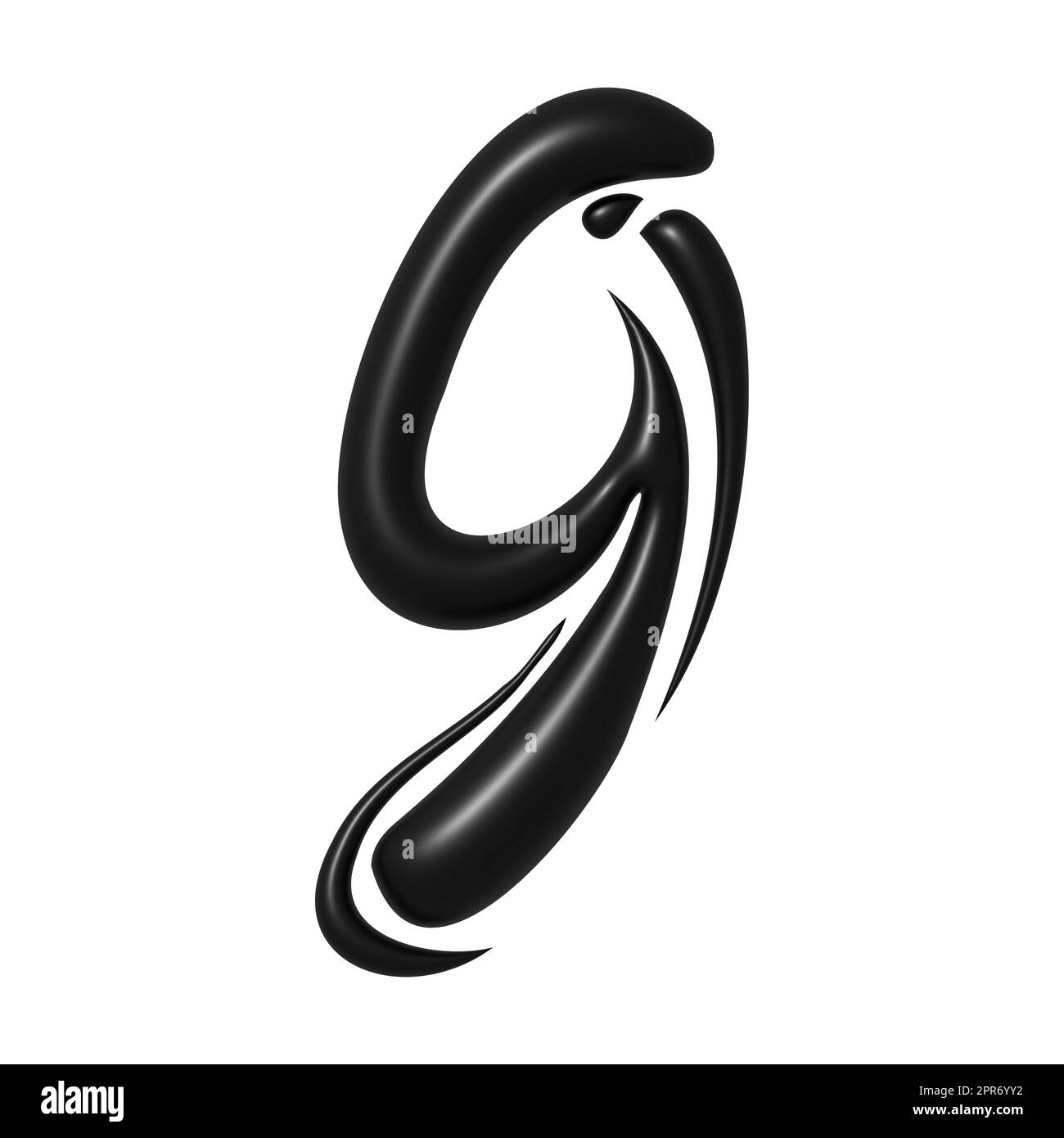 Black unique calligraphic numeral NINE 9 Stock Photo - Alamy
