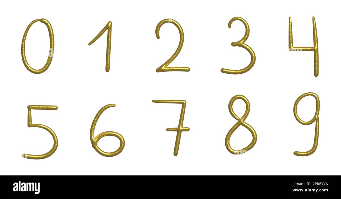 Golden shiny unique calligraphic numbers Stock Photo - Alamy