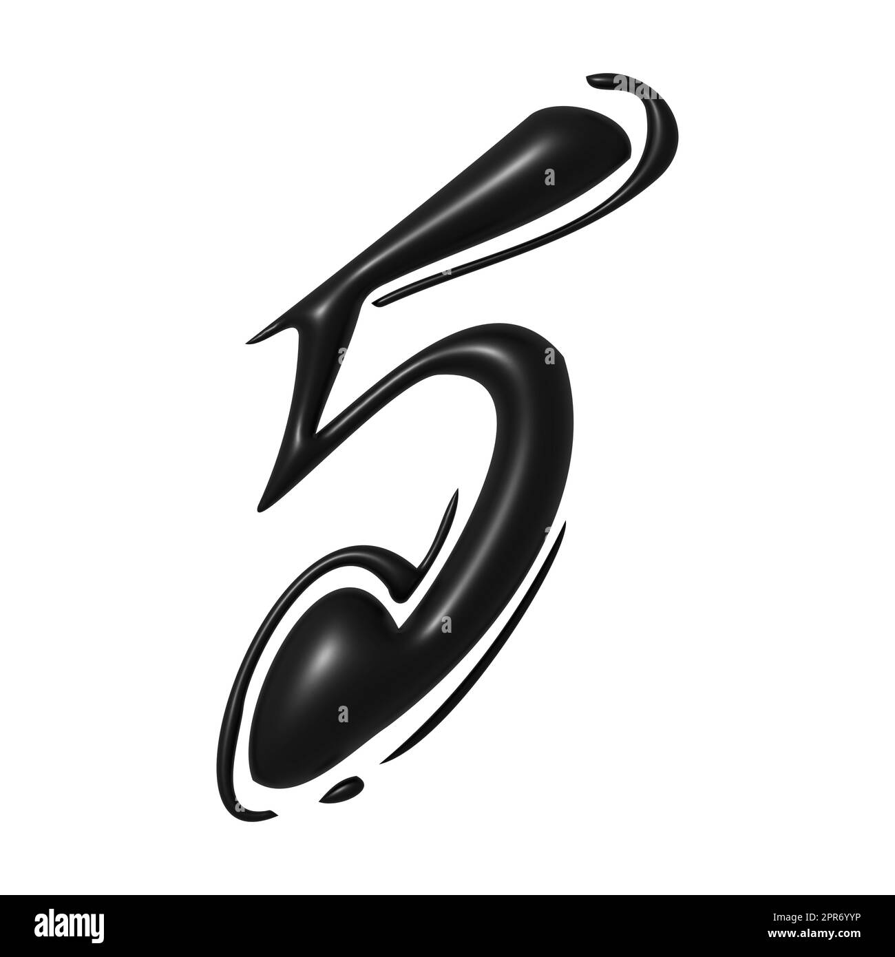 Black unique calligraphic numeral FIVE 5 Stock Photo - Alamy
