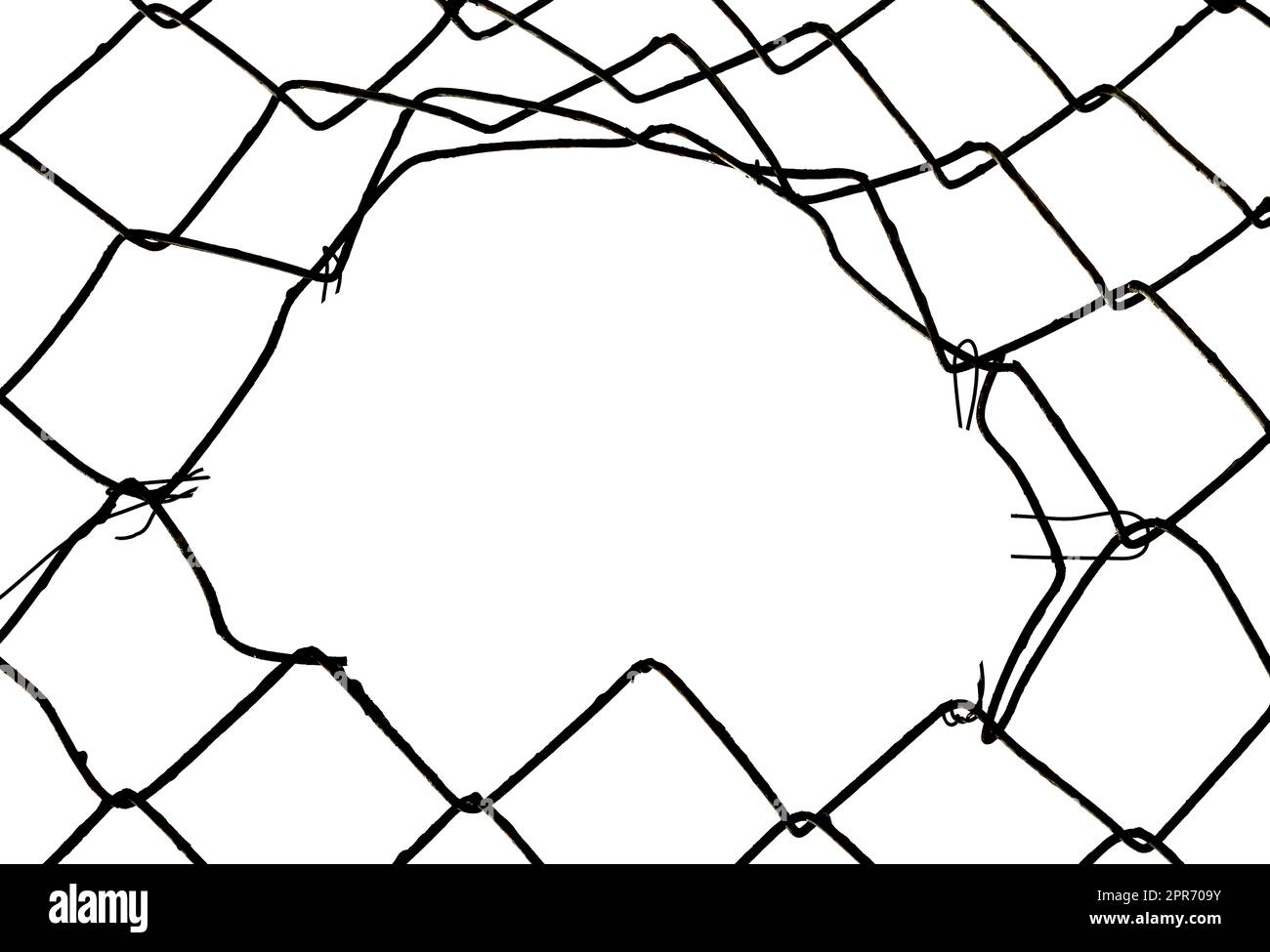 The texture of the metal mesh on a white background. Torn steel, metal ...
