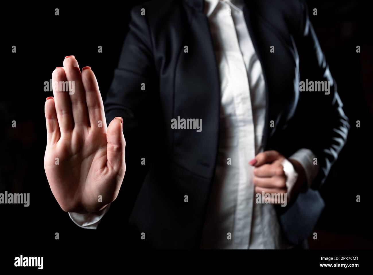 Businesswoman Showing Important Messages With One Hand. Woman ...