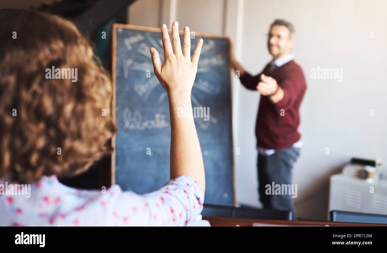 Businesswoman raising hand question hi-res stock photography and images ...