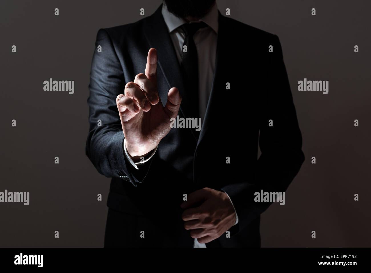 Businessman finger pointing hi-res stock photography and images - Alamy