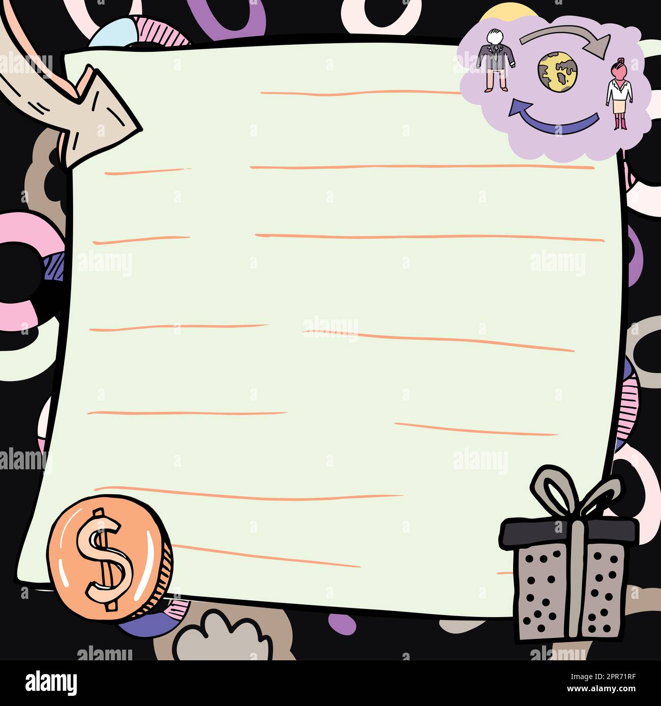 Important Messages Written On Note With Gift Drawing Stock Photo - Alamy