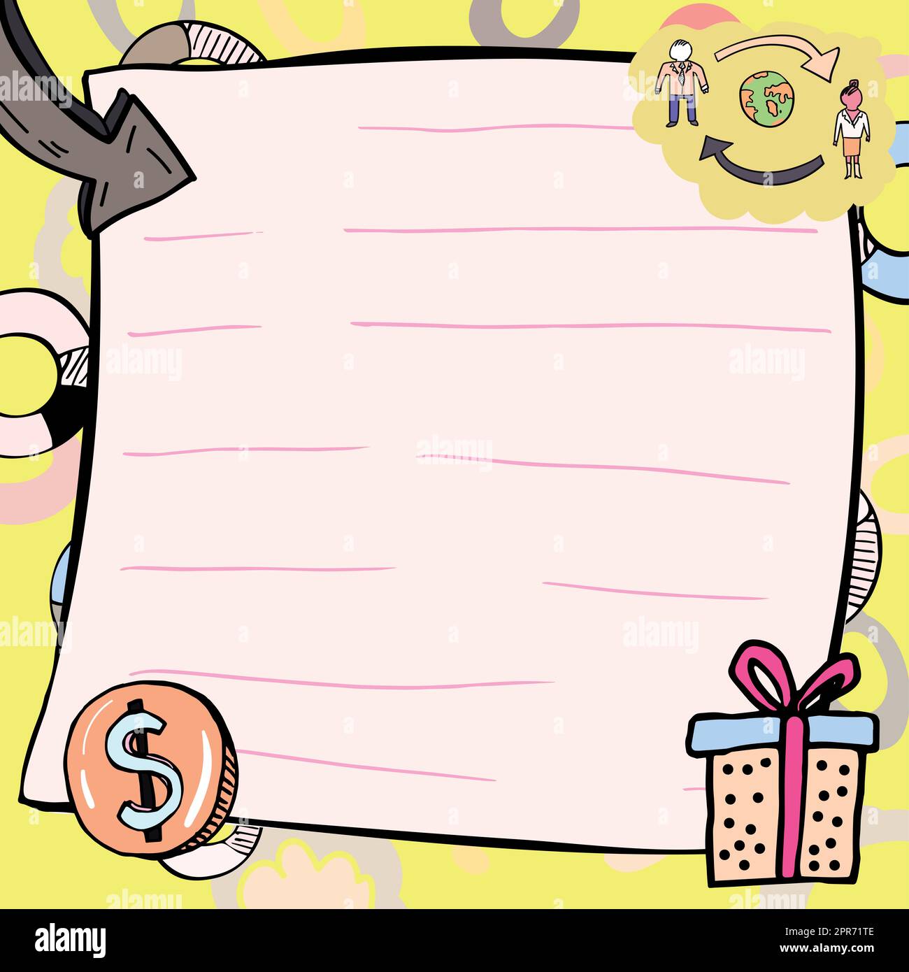 Important Messages Written On Note With Gift Drawing Stock Photo - Alamy