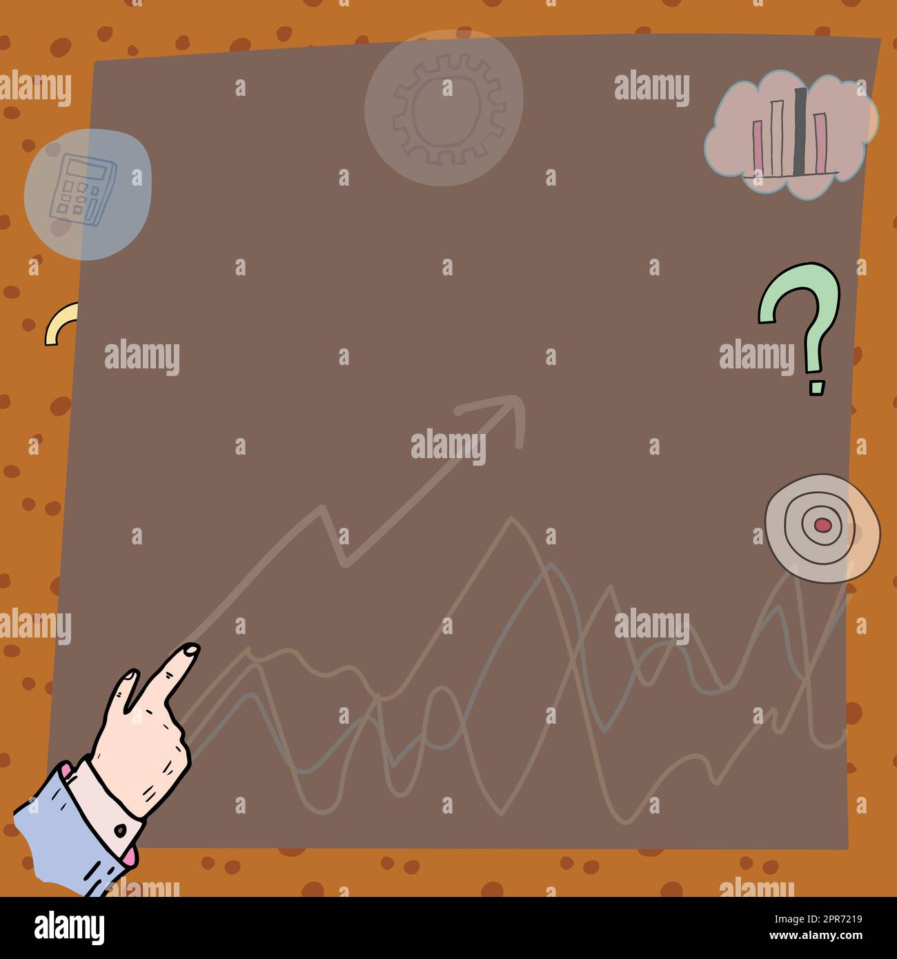 Hand Pointing On Important Messages With Arrows Up And Graphs In ...