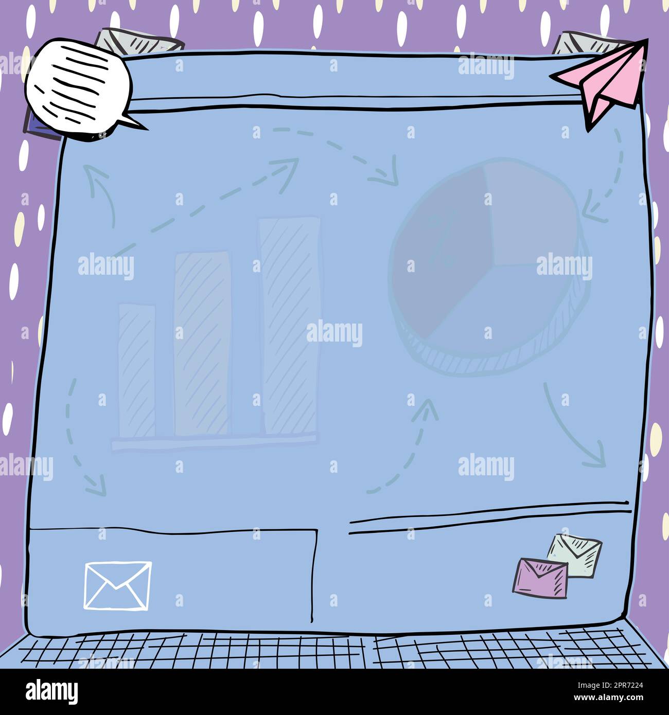 Important Message Presented On Screen With Charts, Graphs And E Mail S ...