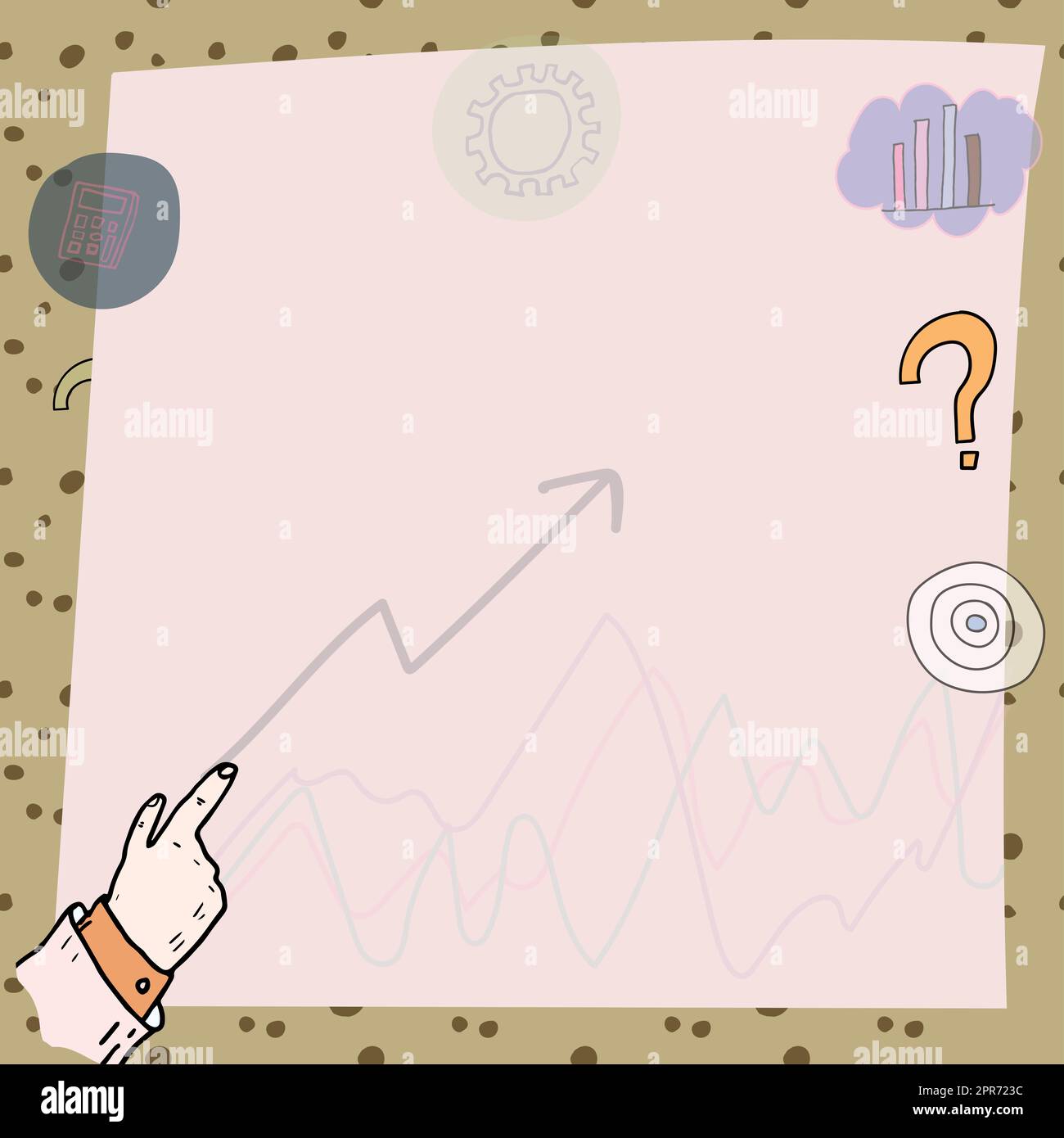 Hand Pointing On Important Messages With Arrows Up And Graphs In ...