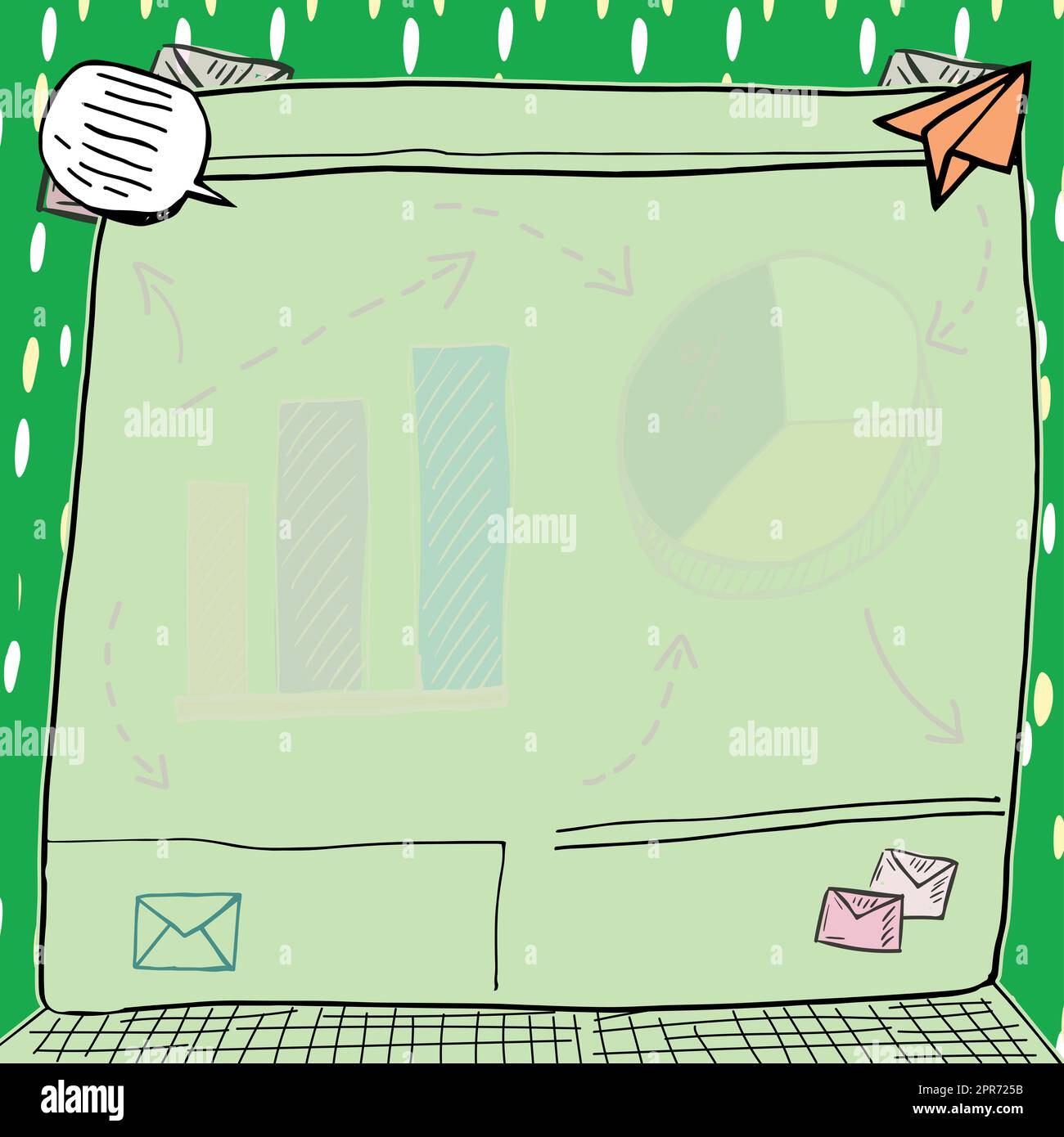 Important Message Presented On Screen With Charts, Graphs And E Mail S ...