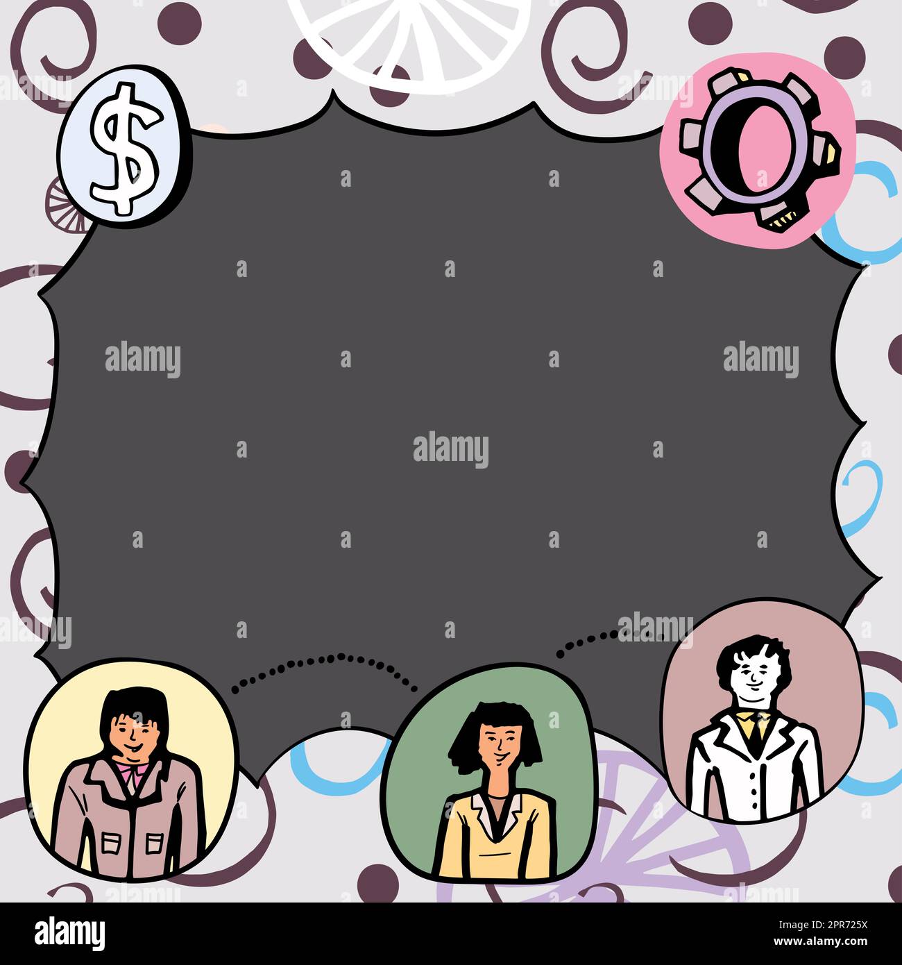 Three Business People Presenting Important Informations. Team Showing ...