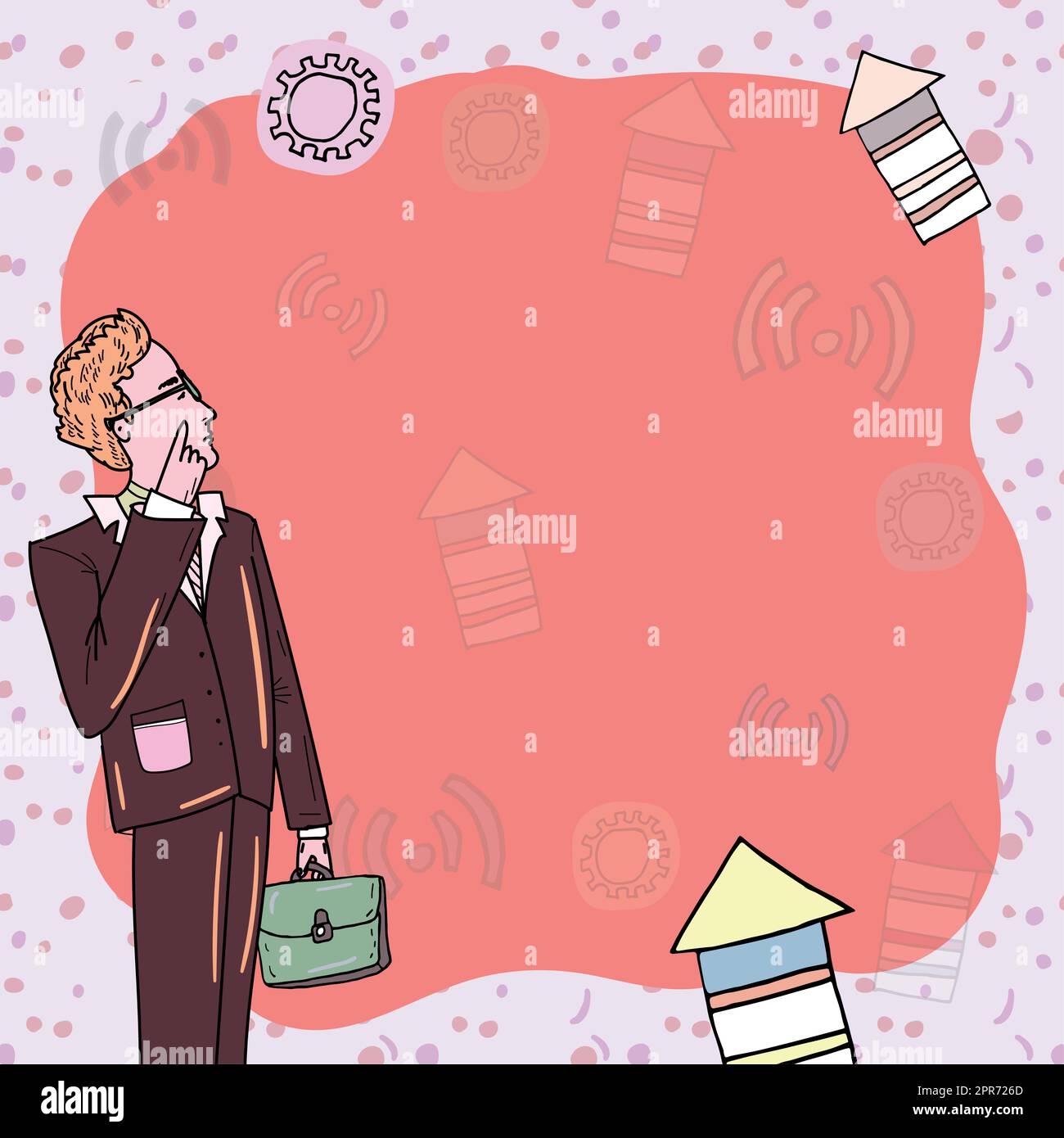 Professor In Suit Presenting Important Messages. Teacher With Glasses ...