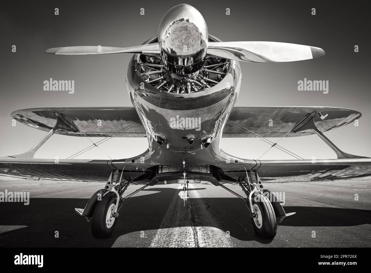 historical biplane on a runway Stock Photo - Alamy