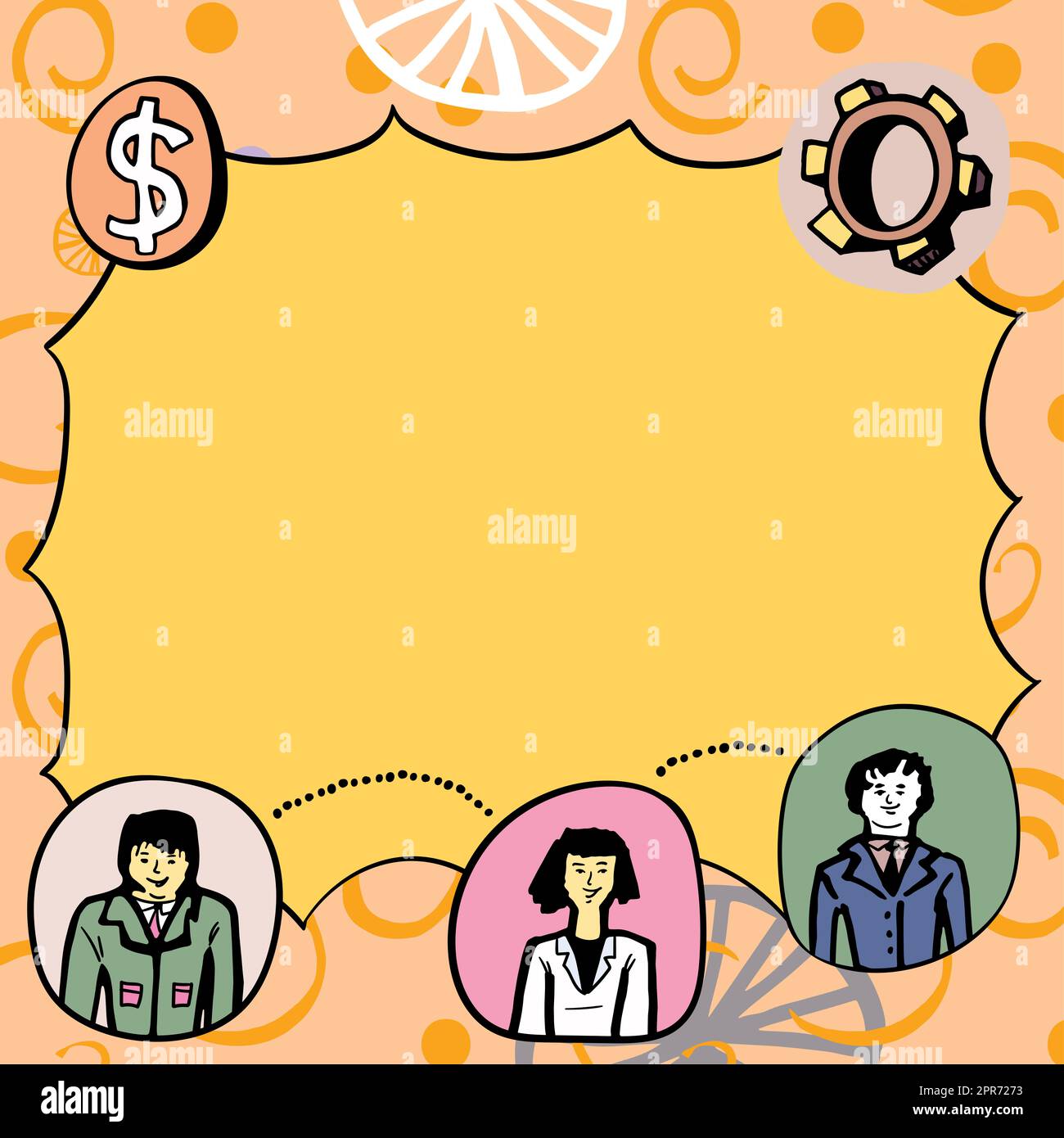 Three Business People Presenting Important Informations. Team Showing ...