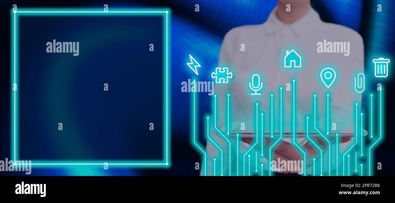 Businesswoman Holding A Tablet With Crucial Information And Displaying ...