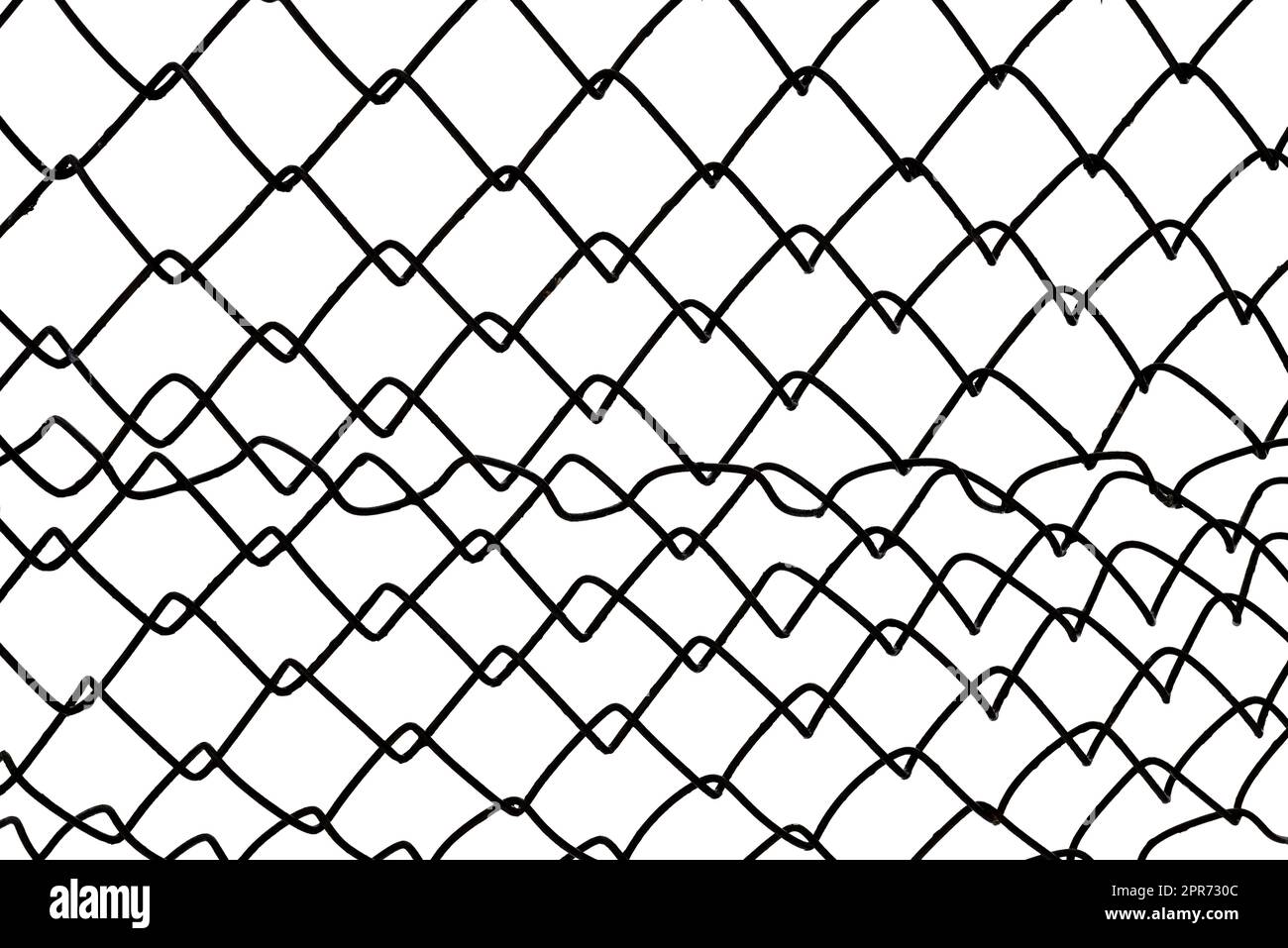 The texture of the metal mesh. Torn, destroyed, broken metal mesh on a ...