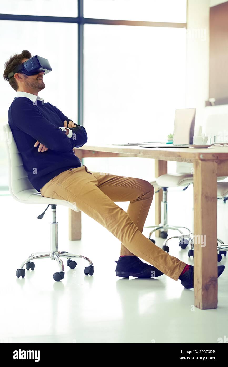 Businessman desk office leaning back hi-res stock photography and ...