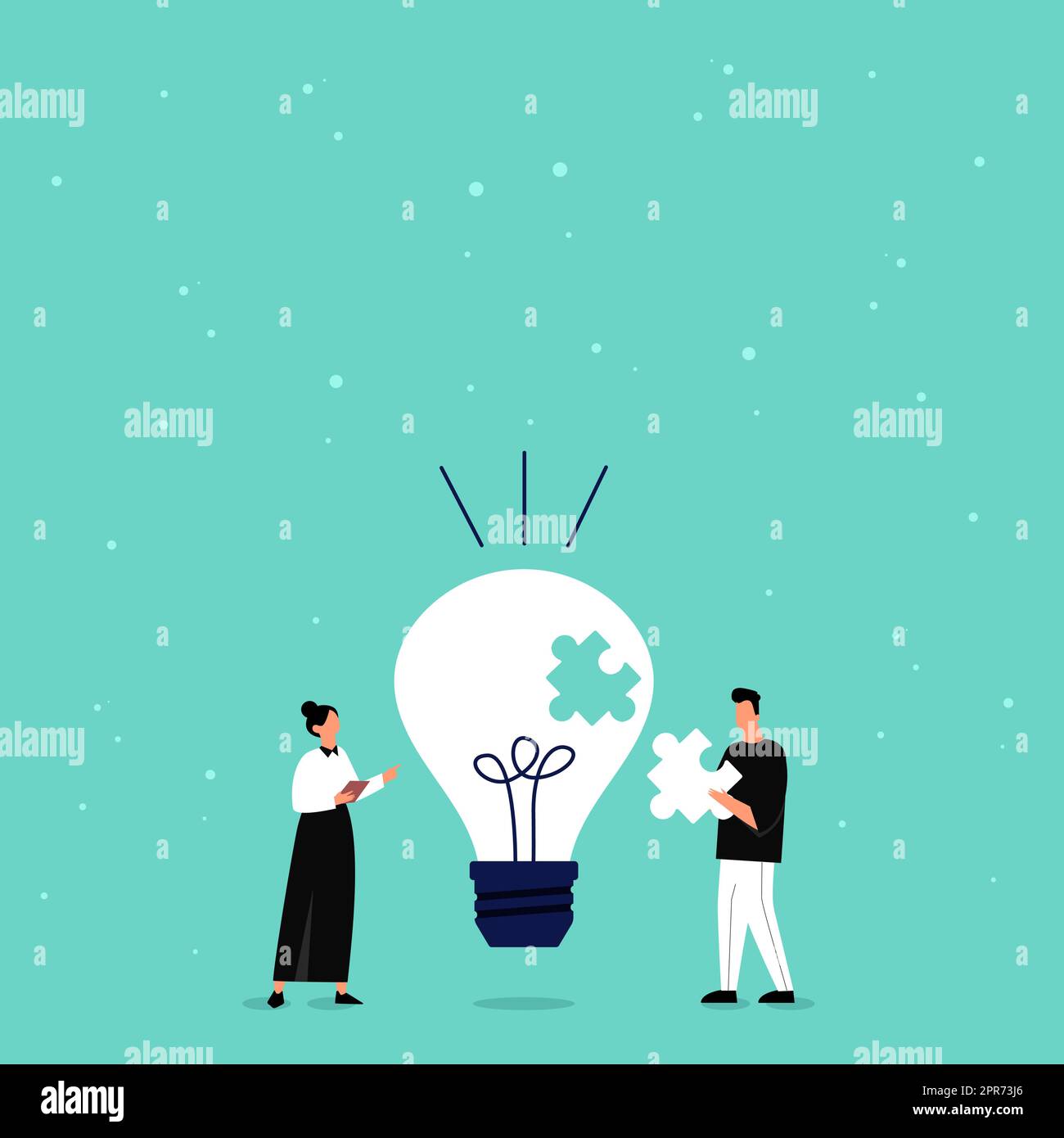 Illustration Of Partners Bulding New Wonderful Ideas For Skills ...