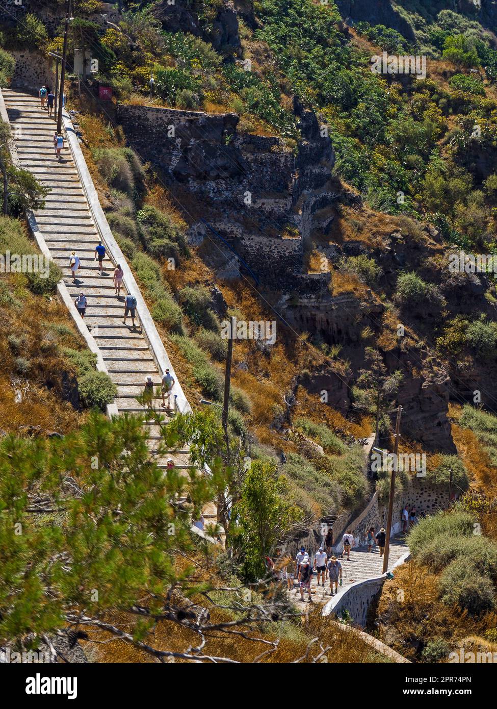 Greece, Santorini, Thira - Karavolades Stairs / Donkey Way To Fira ...
