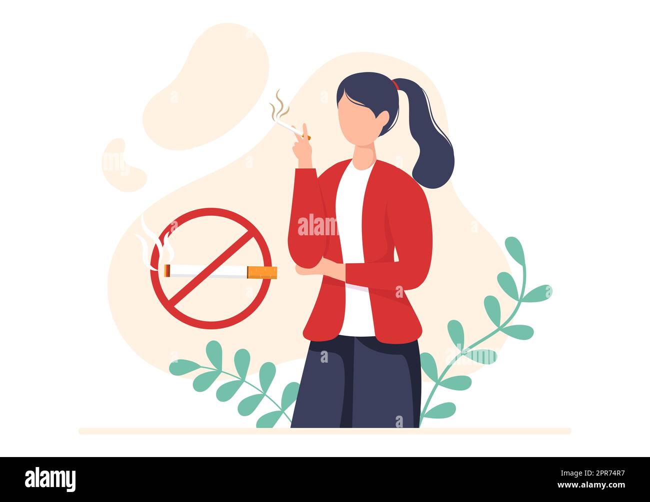 Stop Smoking or No Cigarettes for Fight Against Unhealthy Smoker Habit ...