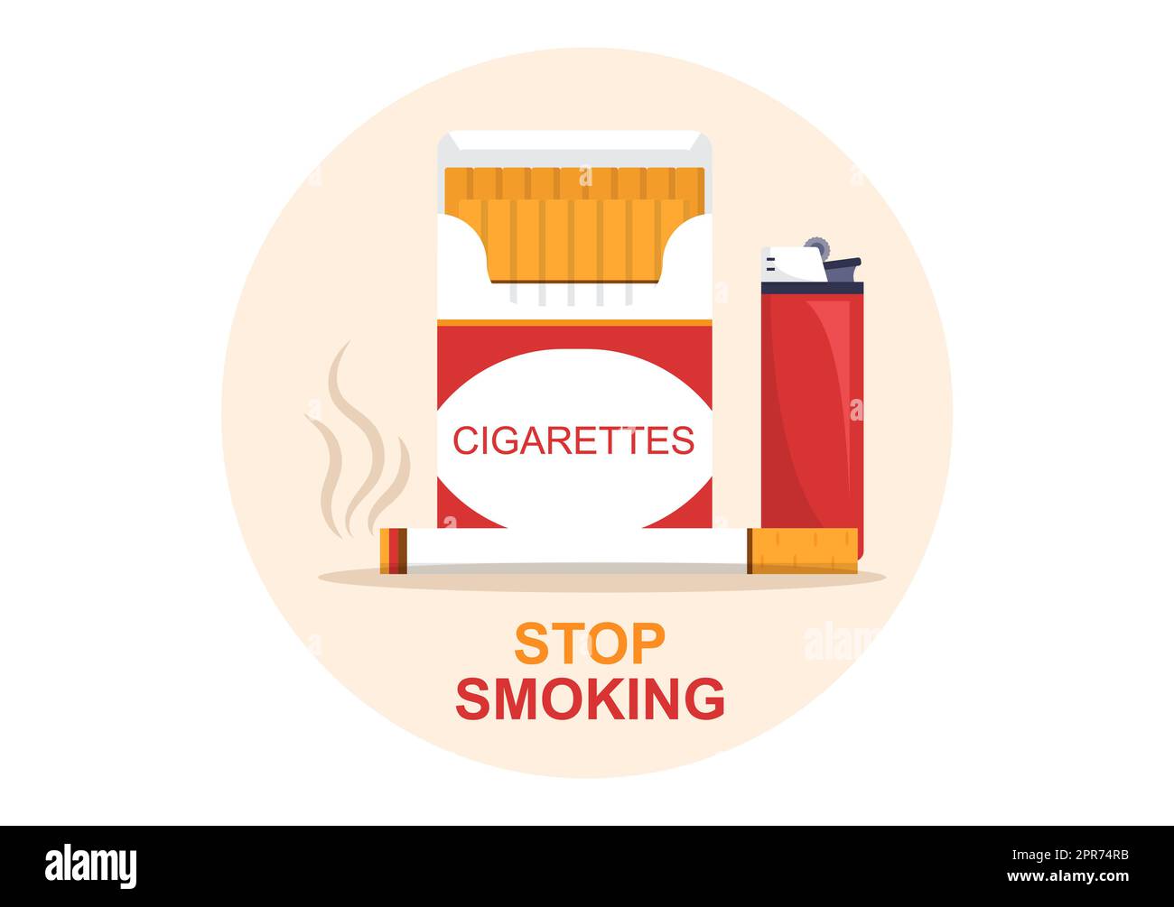 Stop Smoking or No Cigarettes for Fight Against Unhealthy Smoker Habit ...