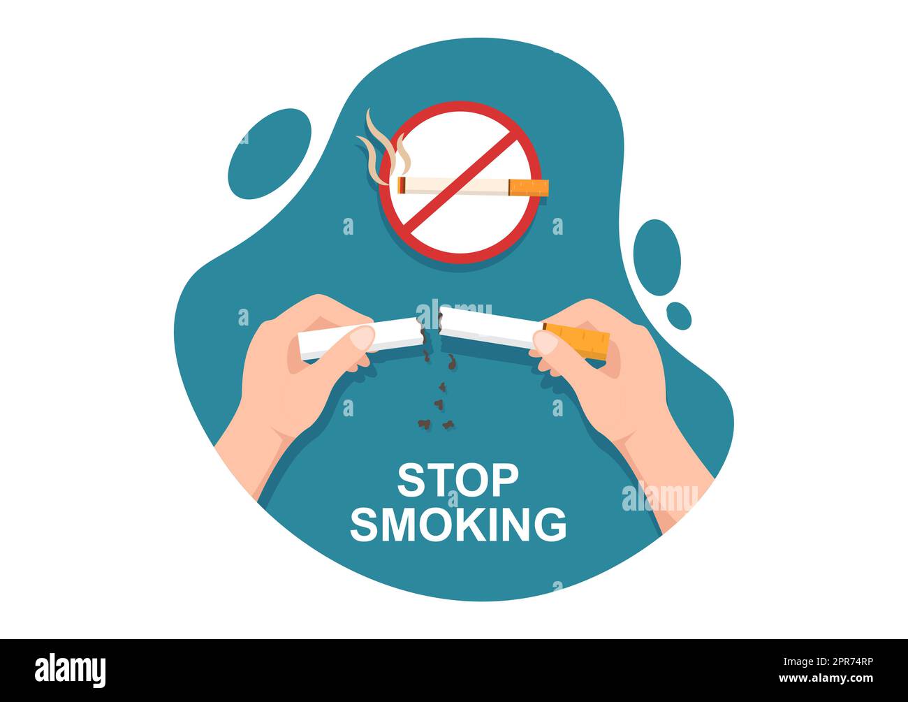 Stop Smoking or No Cigarettes for Fight Against Unhealthy Smoker Habit ...