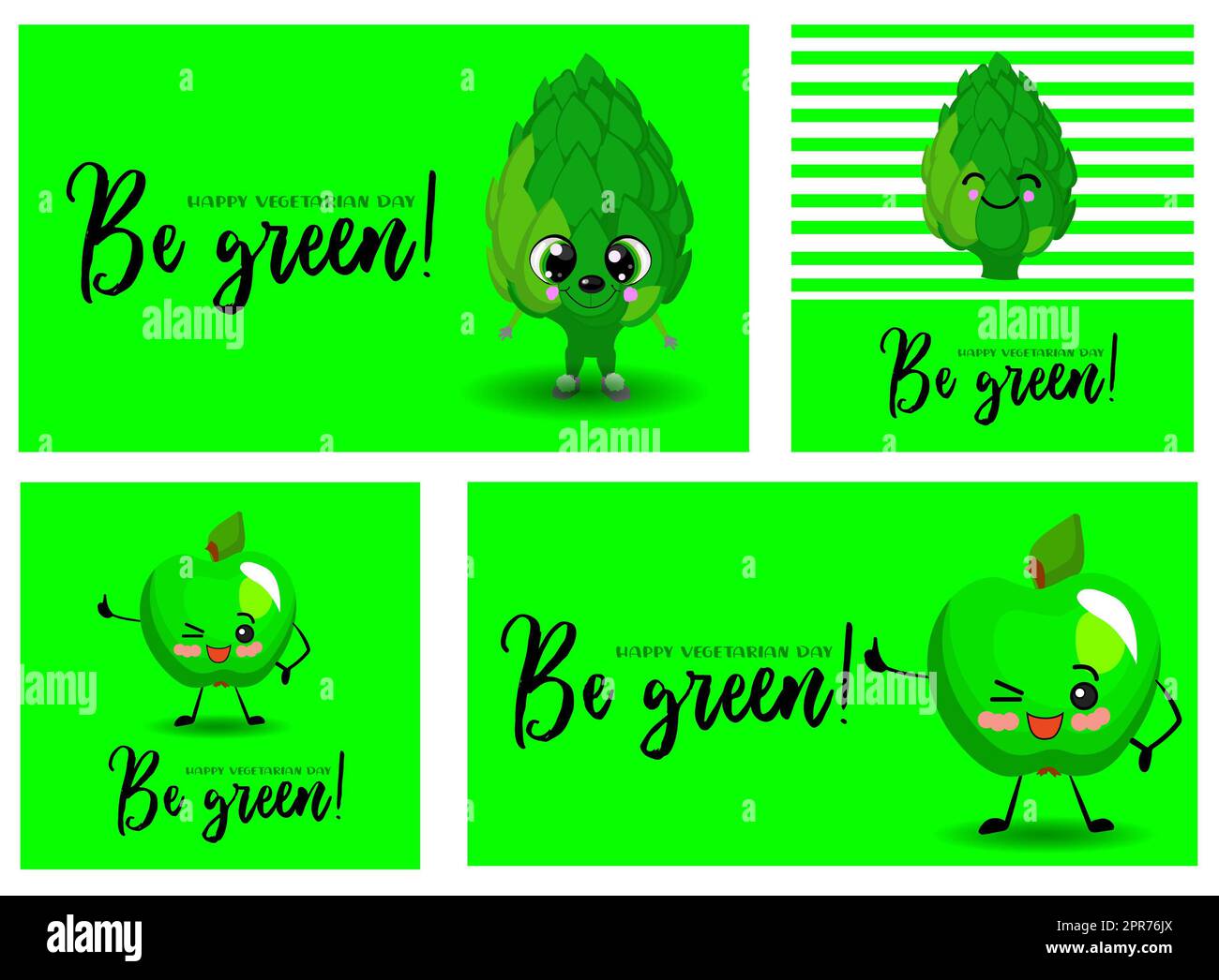 A large set of cards for the day of the vegg and vegetarianism ...