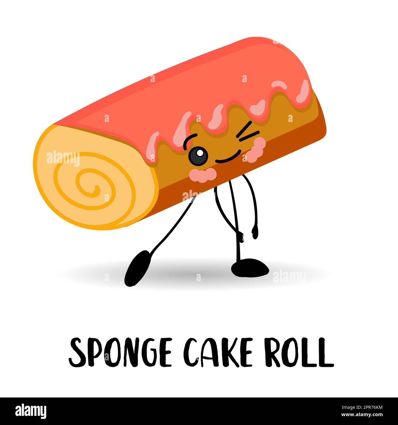 BISCUIT ROLL. Cartoon character with arms and legs and a smile and eyes ...