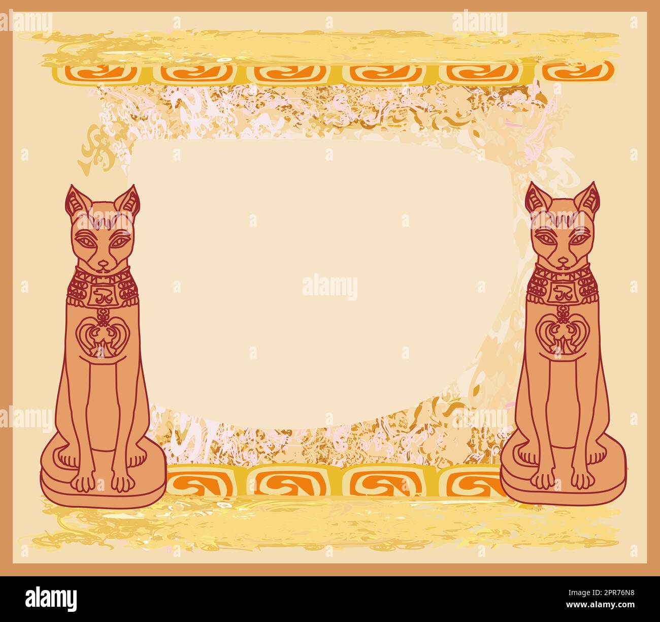 Stylized Egyptian cats Stock Photo - Alamy