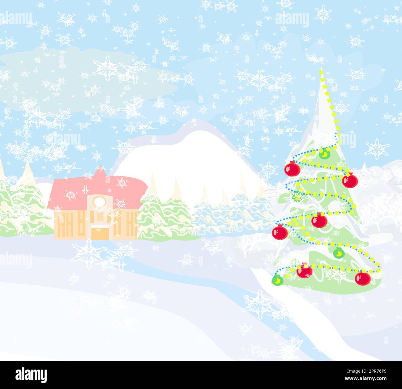 winter landscape vector Stock Photo - Alamy