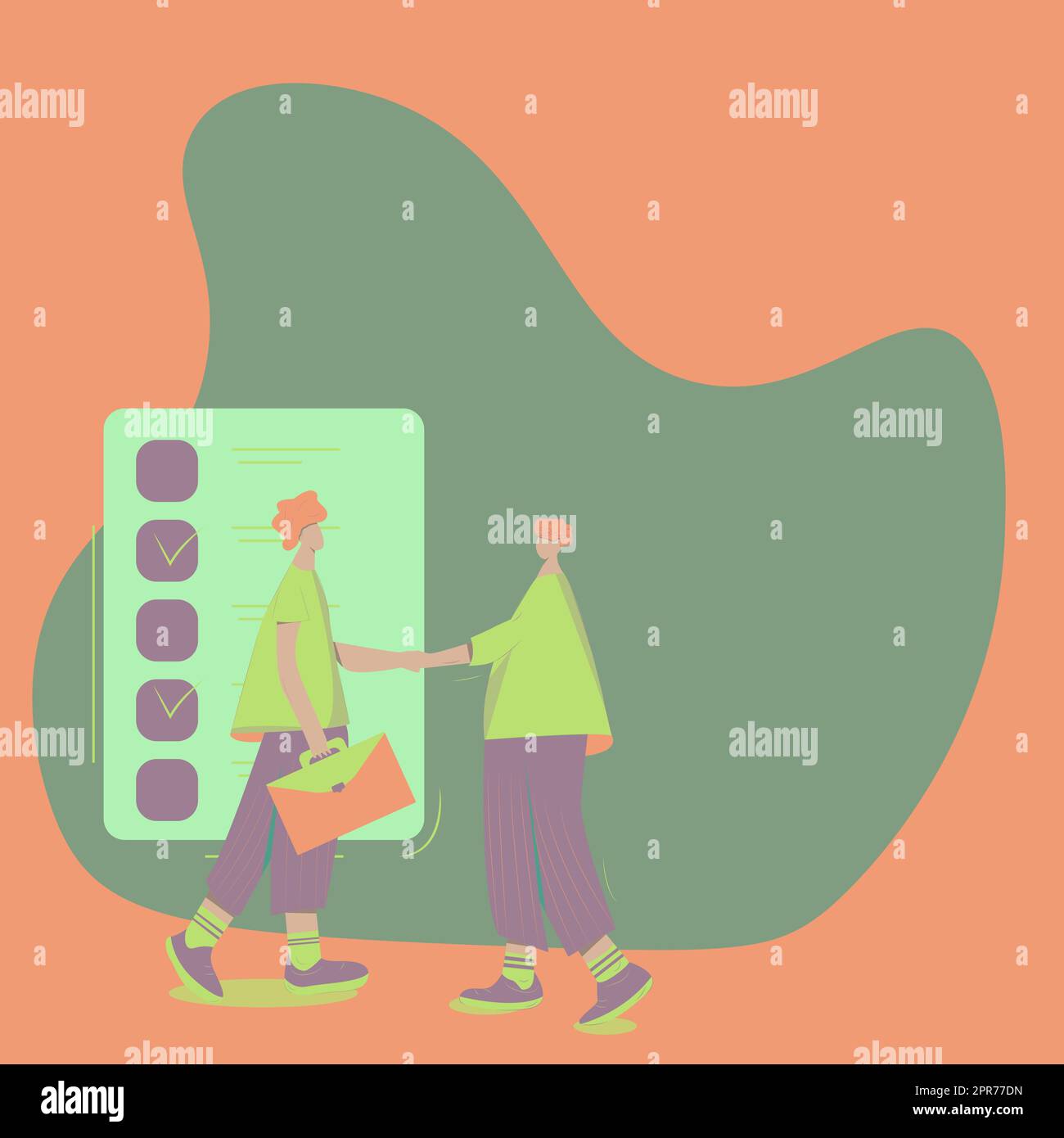 Two Men Drawing With Paper Background Shake Hands Presenting Agreement ...