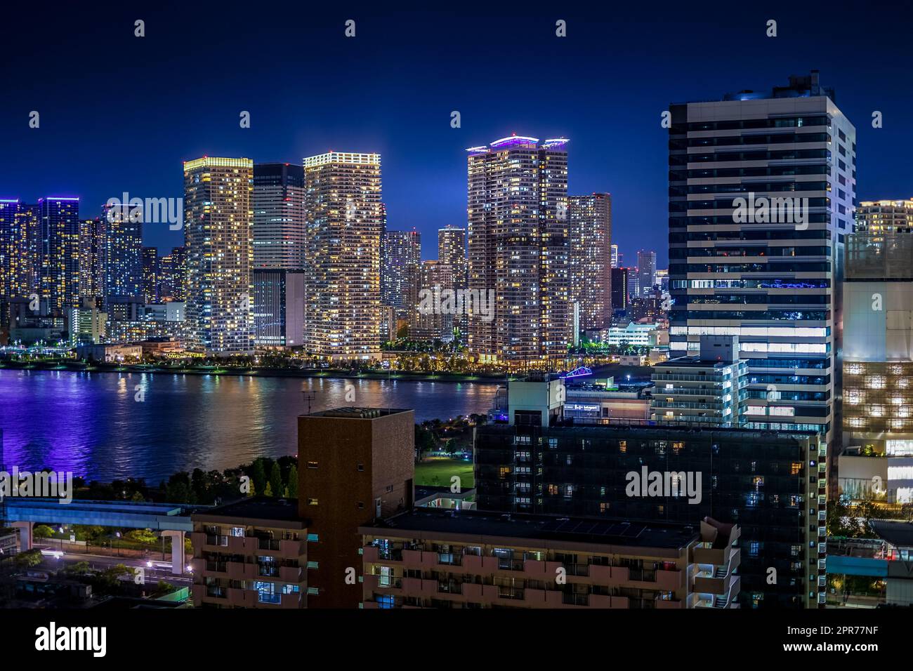 Tokyo night view seen from the Toyosu Stock Photo - Alamy