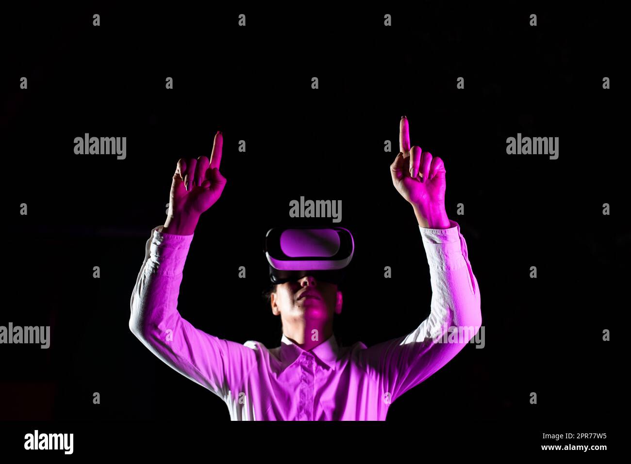 Sport woman training raising hands hi-res stock photography and images ...