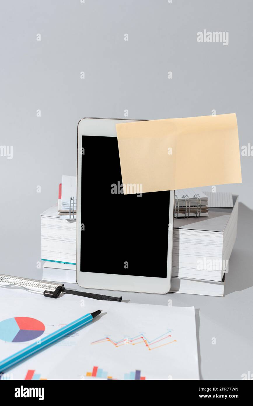 Mobile Phone Screen With Important Ideas On It And Note Sticked On It ...